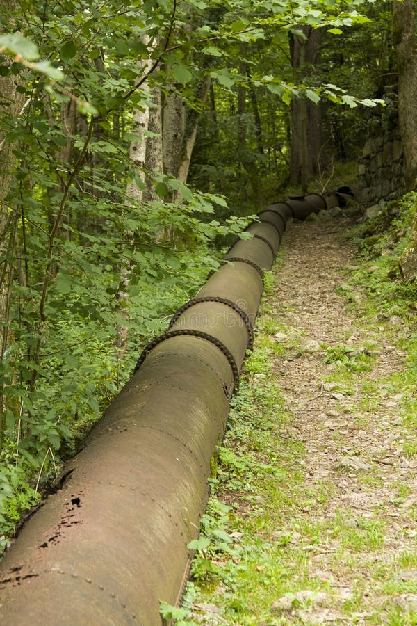 Old Rusty Pipe in Forest, in Vosges. Stock Image - Image of pipes ...