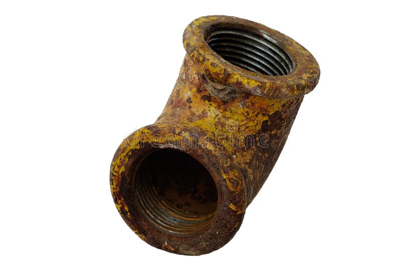 Old Rusty Pipe Isolated on a White Background Stock Photo - Image of ...
