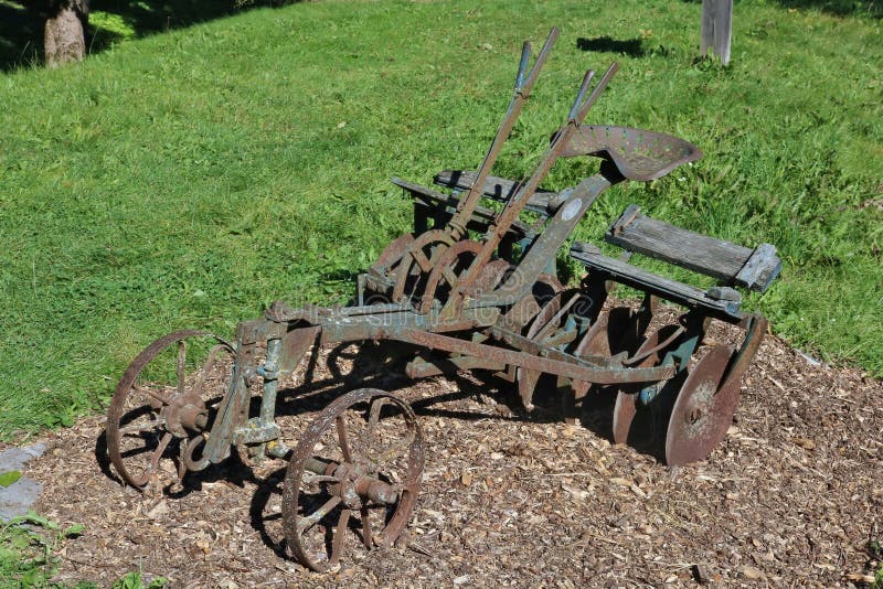 Old Rusty Plow in the Backyard of a Village House Stock Image - Image ...