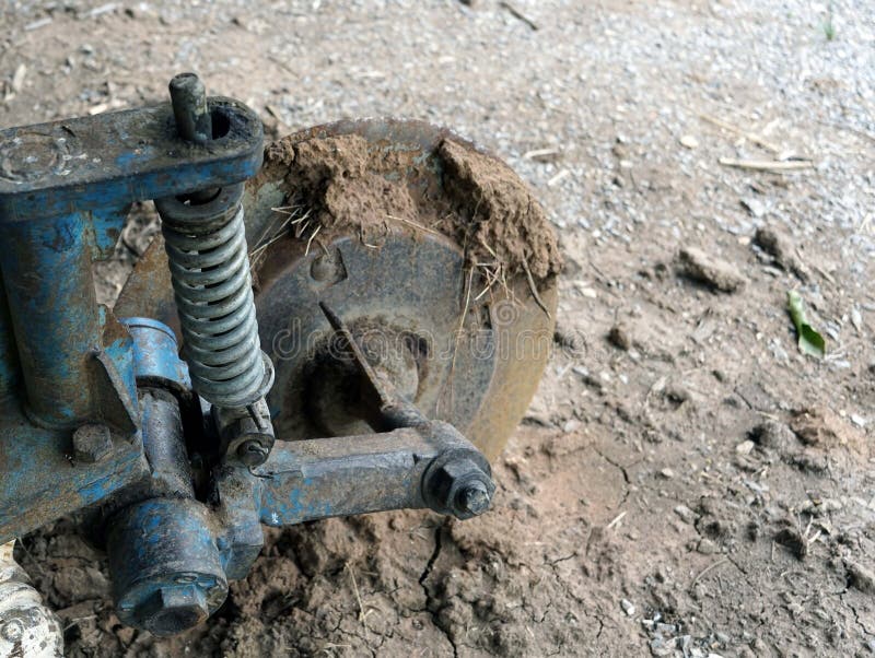 A Old Rusty Plow Tractor Disk of a Tractor on the Construction Site ...