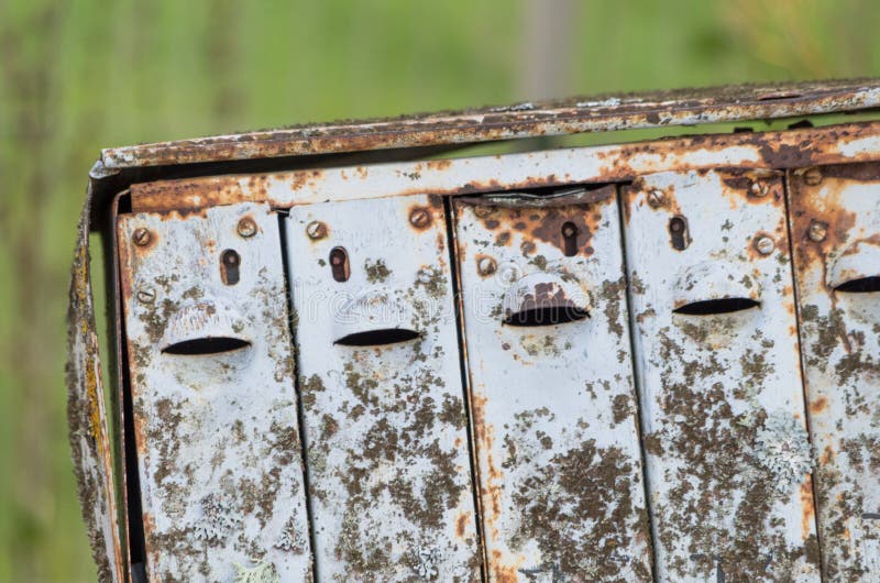 An Old Rusty Post-box with a Smiley Face Stock Image - Image of ancient ...