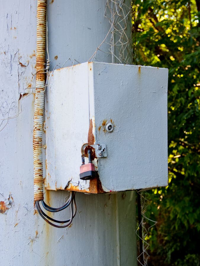 An Old Rusty Power Distribution Box Stock Image - Image of paint, rusty ...