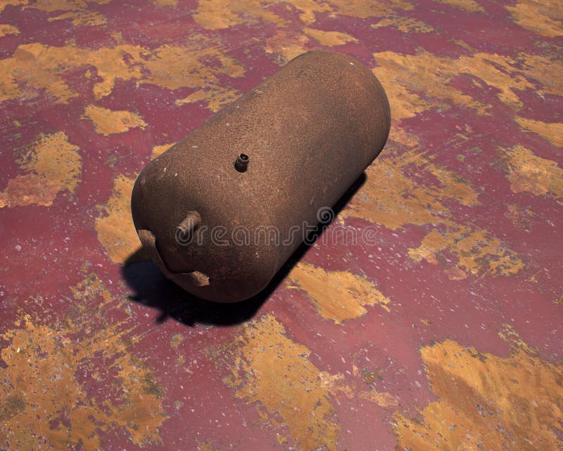 Rusty Propane Tank on Weathered Metal Sheet. Stock Photo - Image of ...