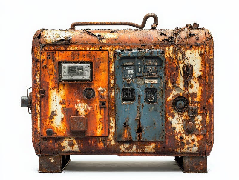 Old Rusty Radio Placed on a White Surface with Visible Wear and Vintage ...