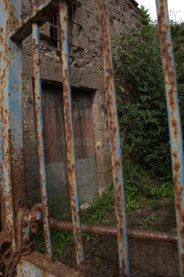 Old Rusty Railing of an Abandoned Madhouse Stock Image - Image of ...