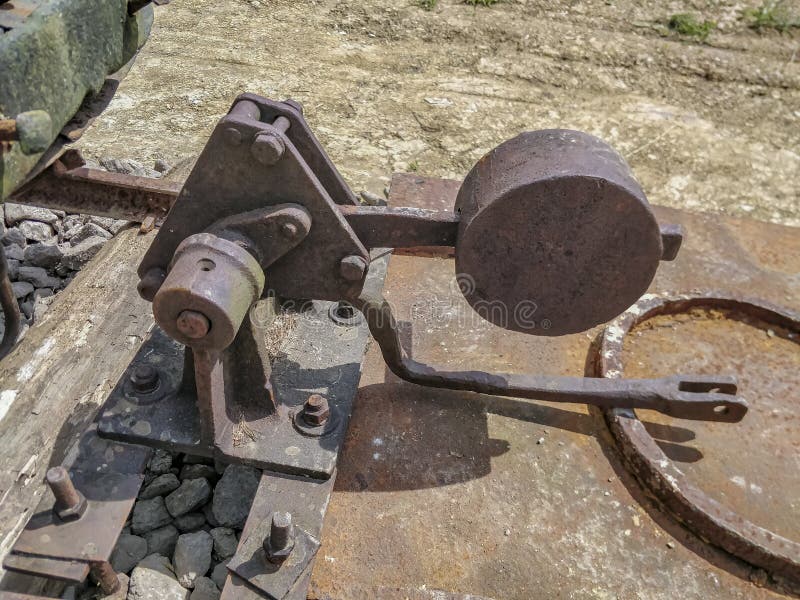 Old Rusty Railroad Switch Stand in the Field Stock Image - Image of ...