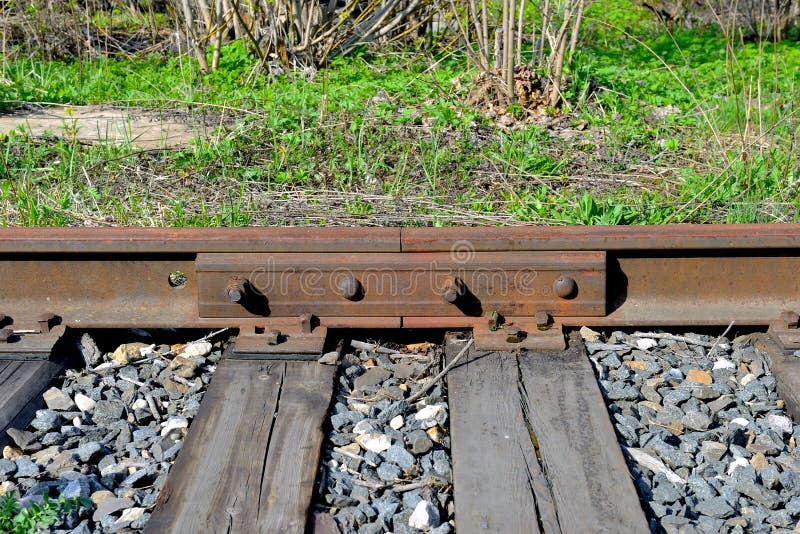 Old Rusty Rails of an Abandoned Railway. Side View Stock Image - Image ...