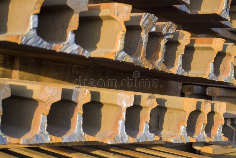 Old Rusty Rails and Wheels of a Railway Carriage Loaded with Timber ...