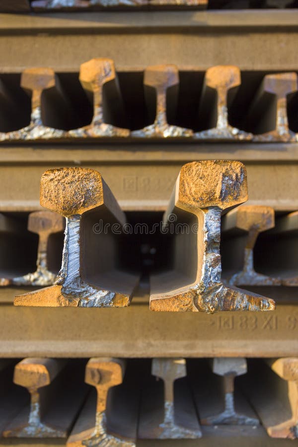 Old rusty rails stock image. Image of stacked, rail, junk - 27272831