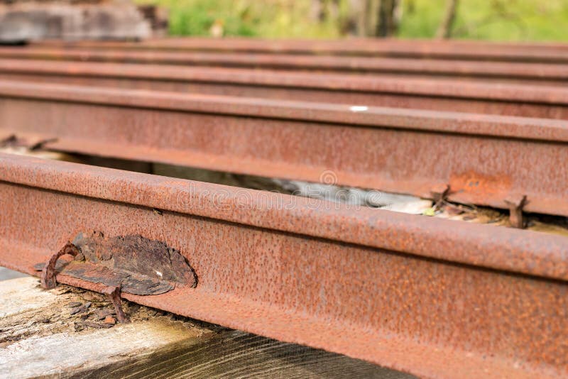 Old, Rusty Rails for Trains Stock Image - Image of trade, iron: 185784621