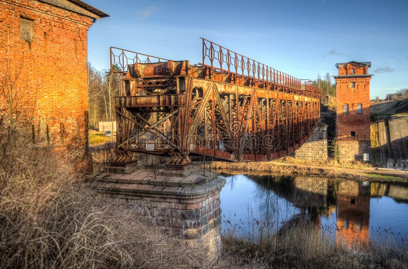 The Old Rusty Railway Bridge in Mazeikiai, Lithuania Stock Photo ...