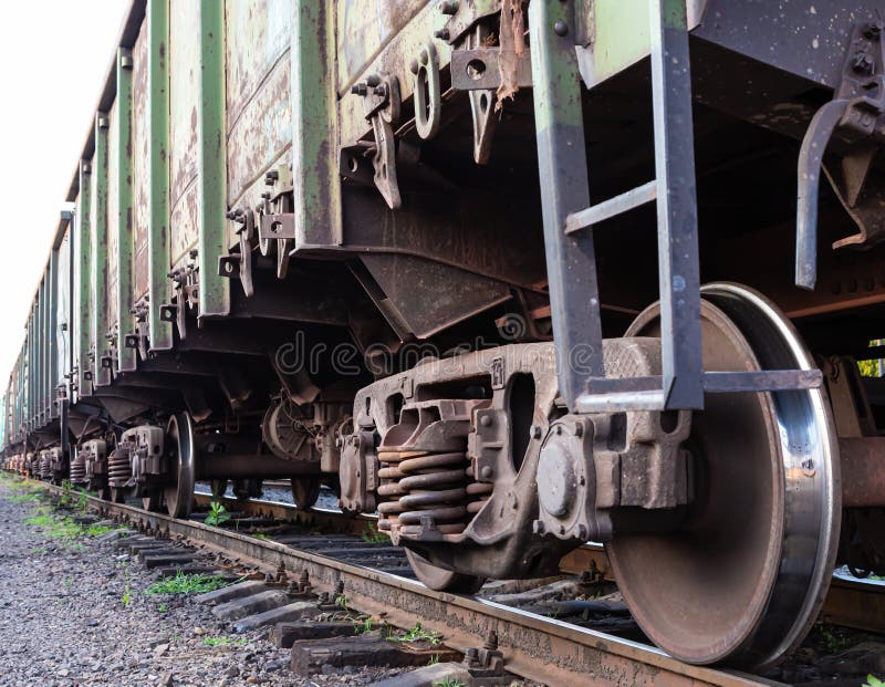 Old Rusty Railway Cars Stand on the Tracks Stock Image - Image of ...