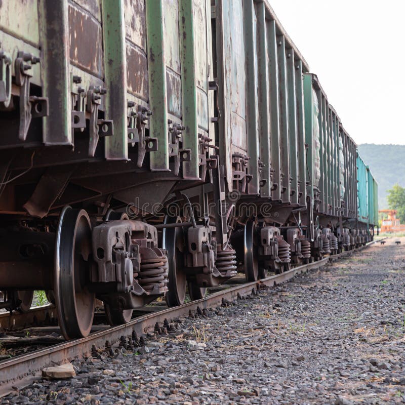 Old Rusty Railway Cars Stand on the Tracks Stock Photo - Image of metal ...