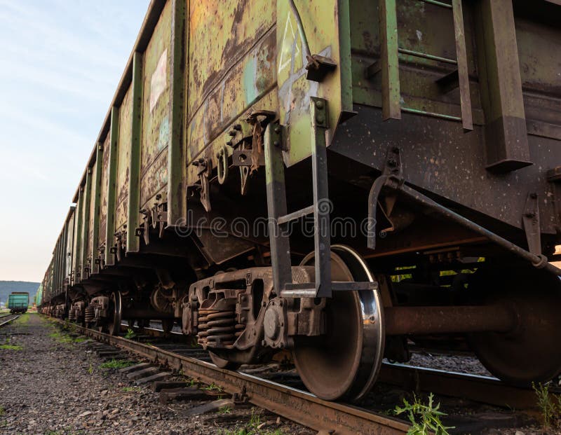 Old Rusty Railway Cars Stand on the Tracks Stock Photo - Image of iron ...