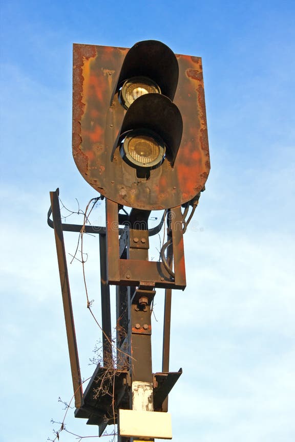 Old Rusty Railway Traffic Lights Stock Photo - Image of electricity ...