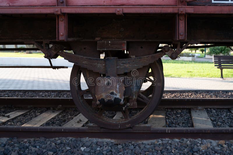 Old and Rusty Railway Wheels on Rails Stock Photo - Image of freight ...