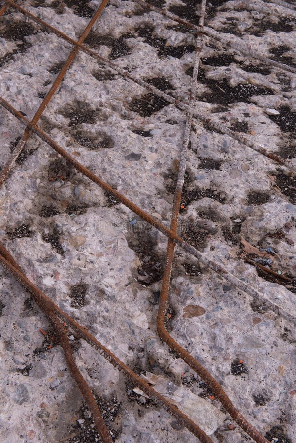 Old Rusty Rebar at an Infrastructure Project Stock Image - Image of ...