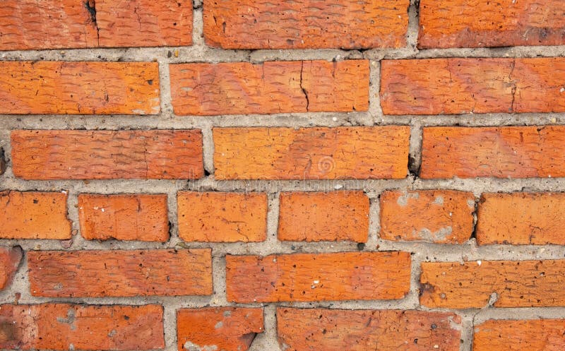 Old Rusty Red Brick Wall, Typical of Old European Cities Stock Image ...