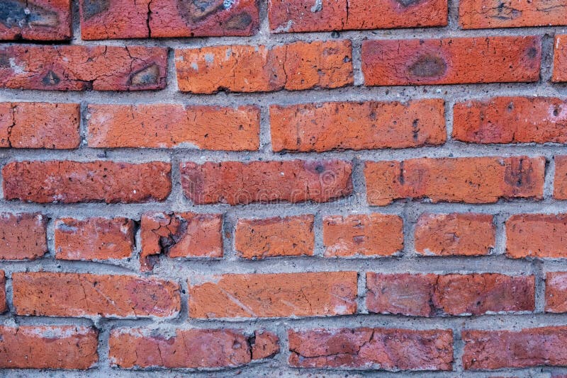 Old Rusty Red Brick Wall, Typical of Old European Cities Stock Photo ...