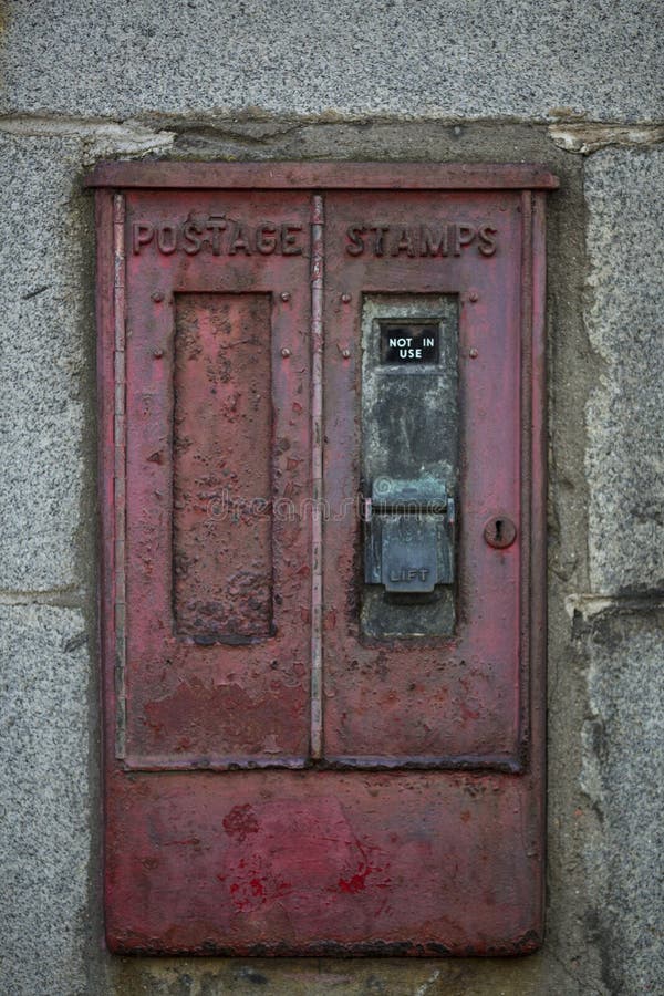 Old rusty red postal box stock image. Image of abandon - 95645459