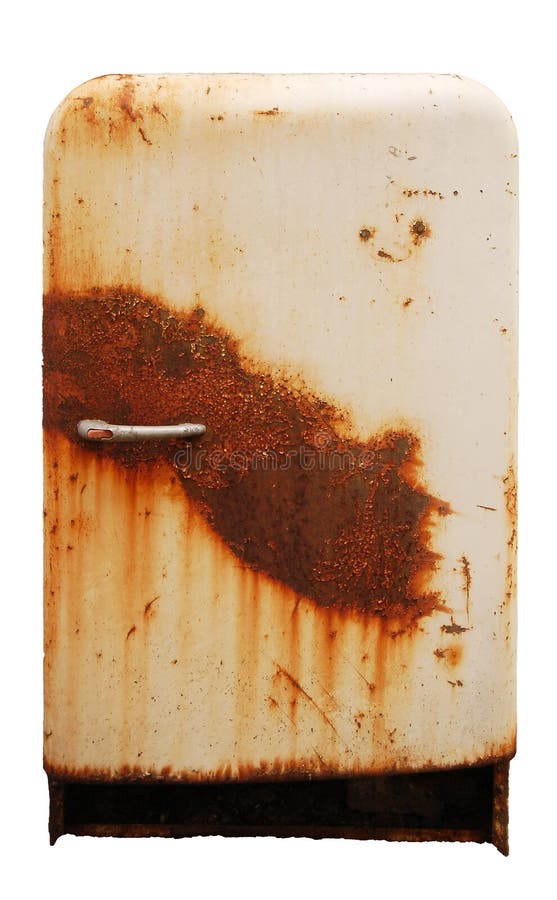 Old rusty refrigerator stock image. Image of handle, corroded - 4366553