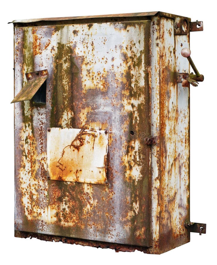Old Rusty Retro Metal Box for Electrical Fuses and Switches Stock Photo ...