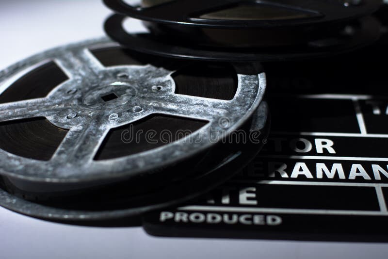 Old Rusty Roll of Film and Cinema Clap Stock Image - Image of effect ...