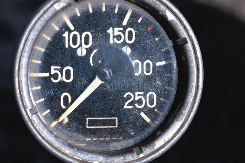 Old Rusty Round Industrial Pressure Gauge with Numbers on a Black Dial ...