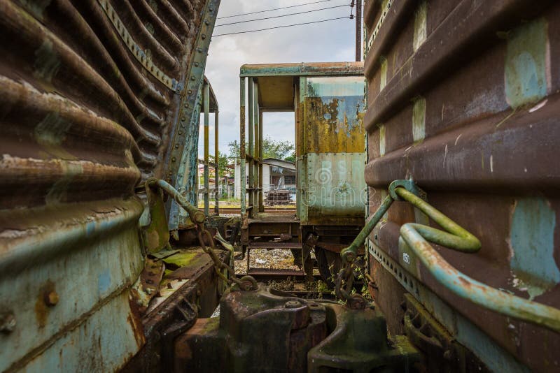 Old Rusty Russian Train Train Cemetery Thailand Stock Photo - Image of ...