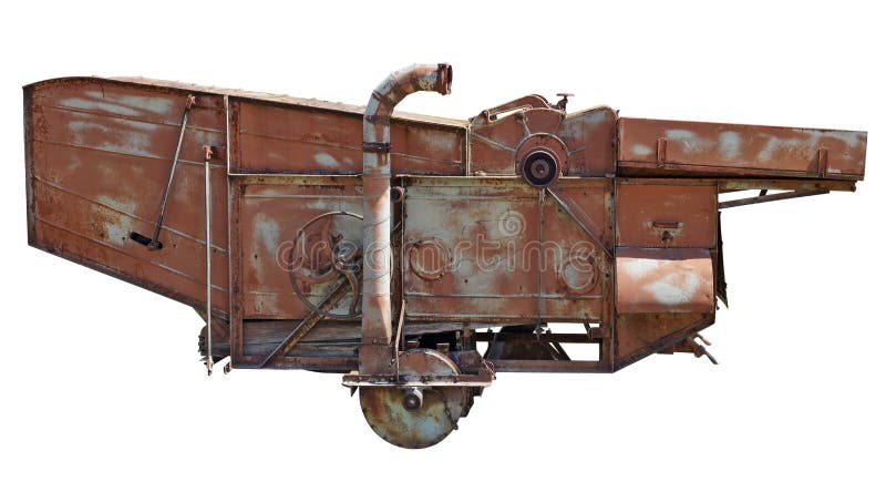 Old Rusty Rustic Machinery Isolated Stock Image - Image of stone, black ...