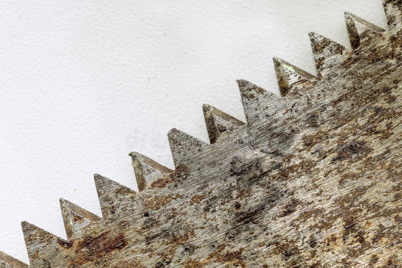 Old Rusty Saw Teeth Close-up Macro Shot. Selective Focus with Shallow ...