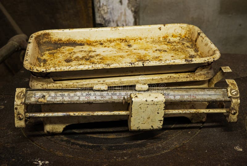 The Old Rusty Scales in a Rustic Barn Stock Photo - Image of rusty ...