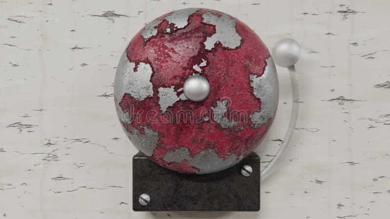 Old Rusty School Bell Ringing from Africa Students Return on a Damaged ...