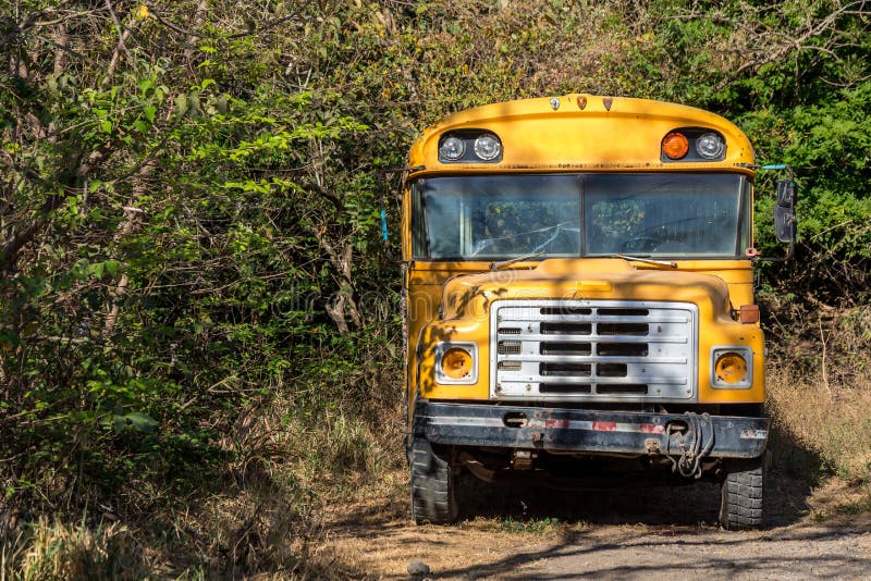 An old rusty school bus stock image. Image of windows - 63890847