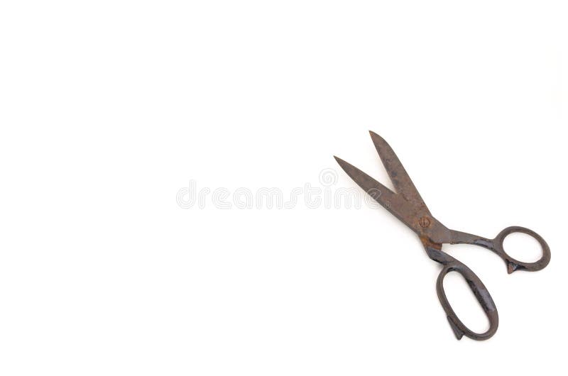 Antique Scissors that are Old and Rusty Isolated on White Background ...