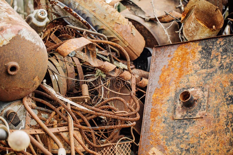 Old rusty scrap metal stock image. Image of outdoor, heap - 57474781