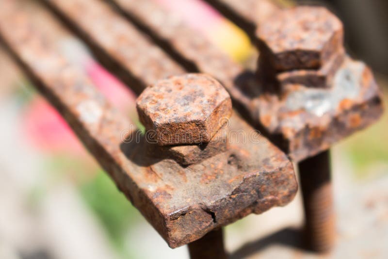 Old Rusty Heads Metal on Blue Box Stock Image - Image of collection ...