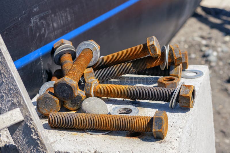 Old Rusty Screws and Bolts Closeup Stock Photo - Image of dirty, stack ...