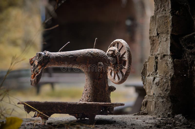Old Rusty Sewing Machine Braun Stock Image - Image of sculpture ...