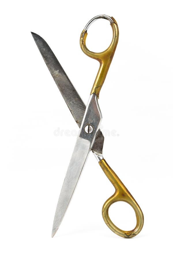 Old Rusty Scissors and Needle - Sewing Tools Stock Image - Image of ...