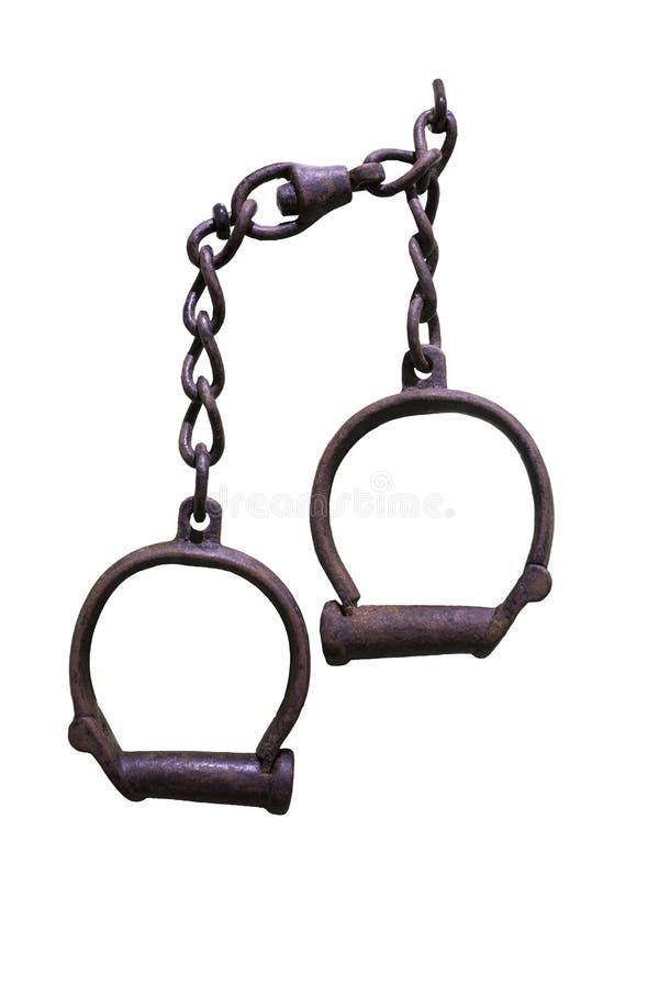 Old Rusty Shackles. Slave Trade Concept Stock Image - Image of hinged ...