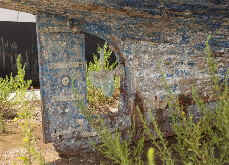 Old, Rusty Ship Abandoned on the Shore Stock Image - Image of hull ...
