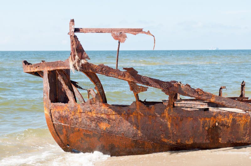 An old rusty ship stock image. Image of accident, water - 124878985