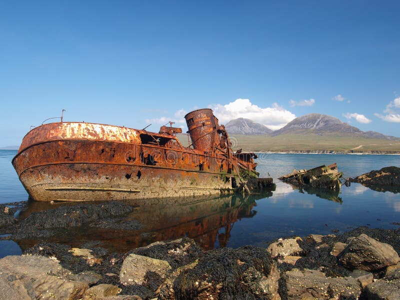 Old rusty ship wreck stock image. Image of wreck, traveling - 70773521