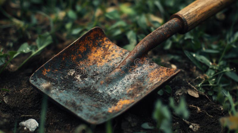 Old rusty shovel stock photo. Image of dirt, rusty, outdoors - 374795386