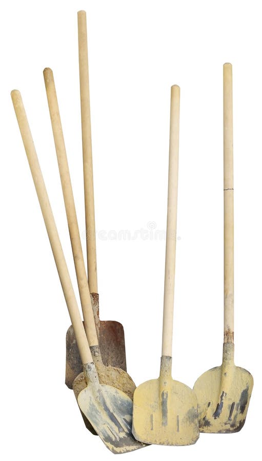 Old Rusty Shovels Isolated on a White Stock Image - Image of build ...