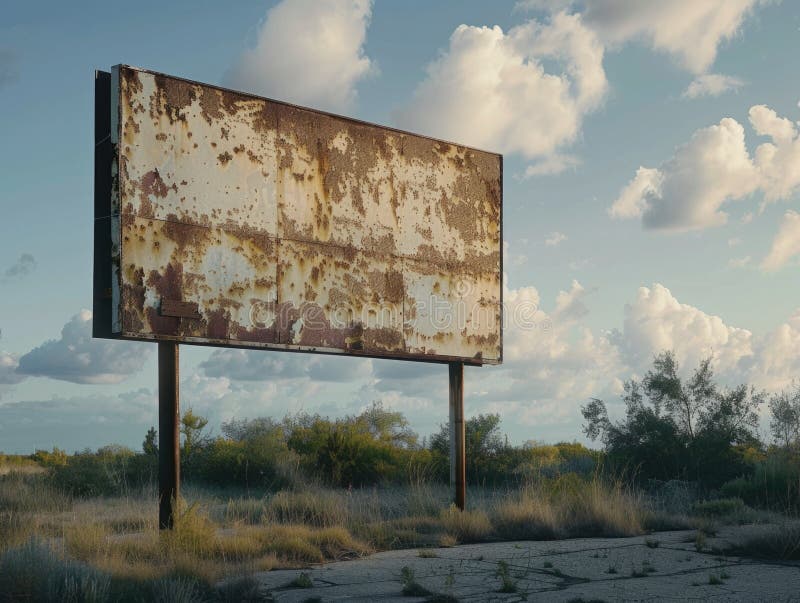 Old Rusty Sign in Field stock image. Image of outdoors - 375669561