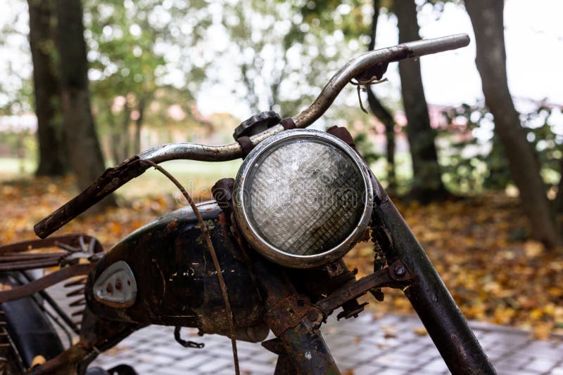 Old, Rusty Soviet Motorcycle Stock Image - Image of industry, bike ...