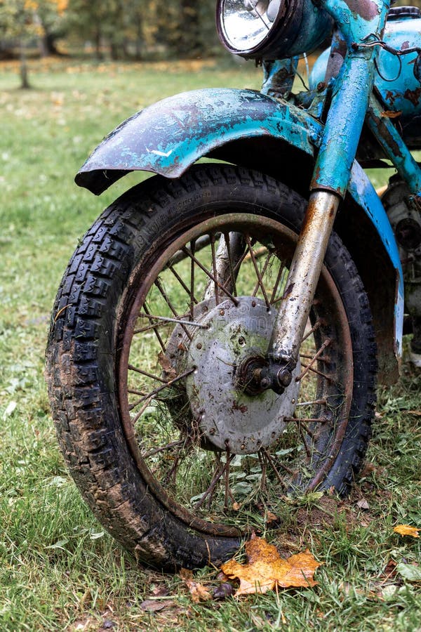 Old, Rusty Soviet Motorcycle Stock Photo - Image of drive, broken ...