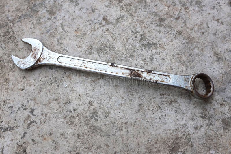 Old Rusty Spanner Mechanic Tool Stock Photo - Image of rusty, holding ...